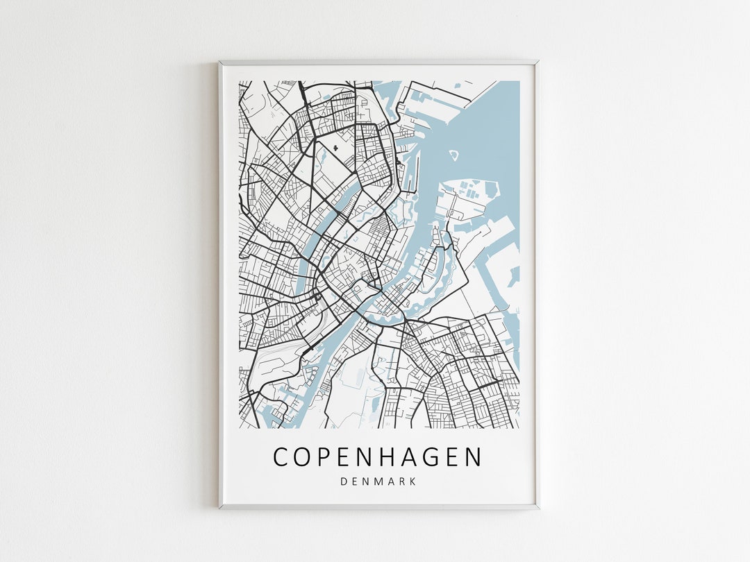 Custom Map Print Minimalist Wall Art Neutral Prints Light Blue Wall Art ...