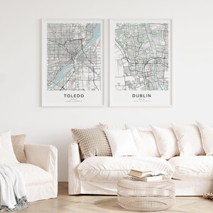Dublin Ohio Map Print – Detailed Street Map Wall Art, Modern City Map ...