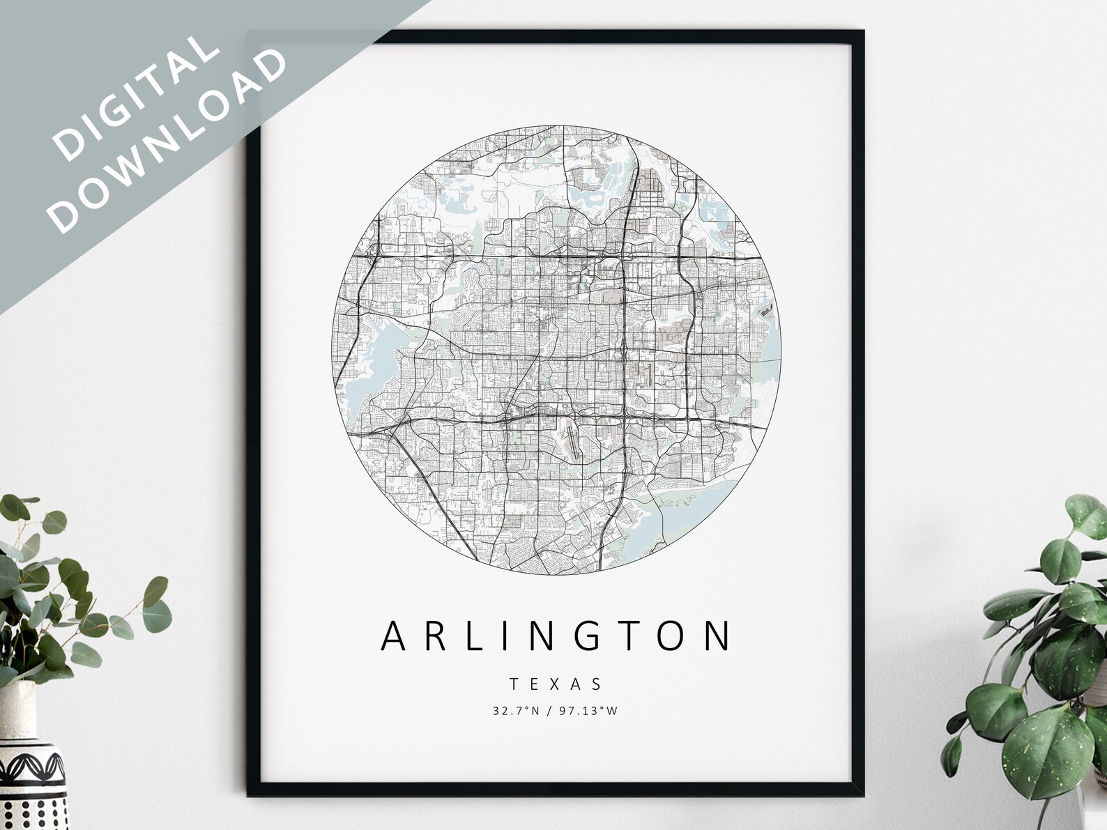 Arlington Map Print Map of Arlington Arlington Texas City - Etsy