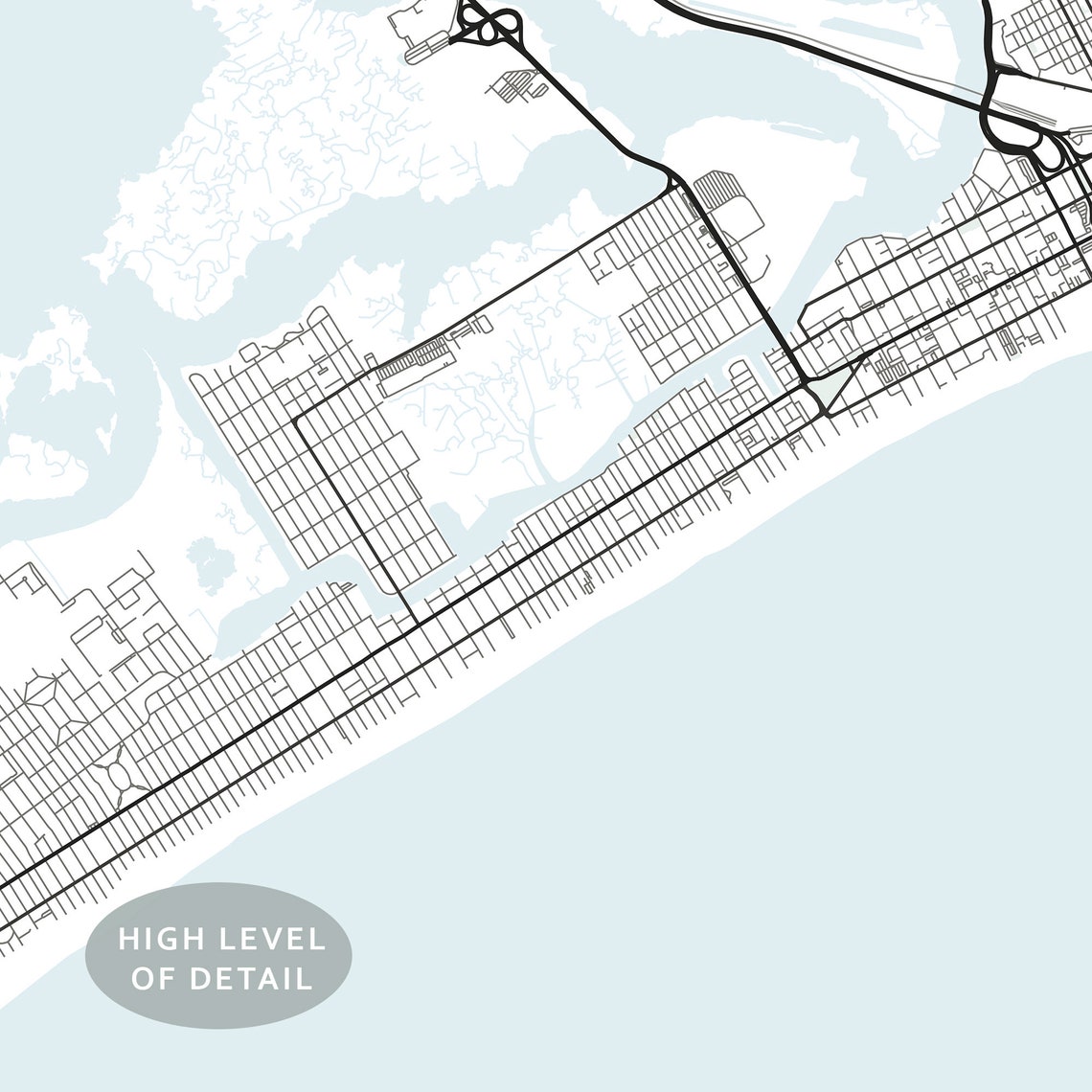 Atlantic City Map Print Map of Atlantic City Atlantic City - Etsy