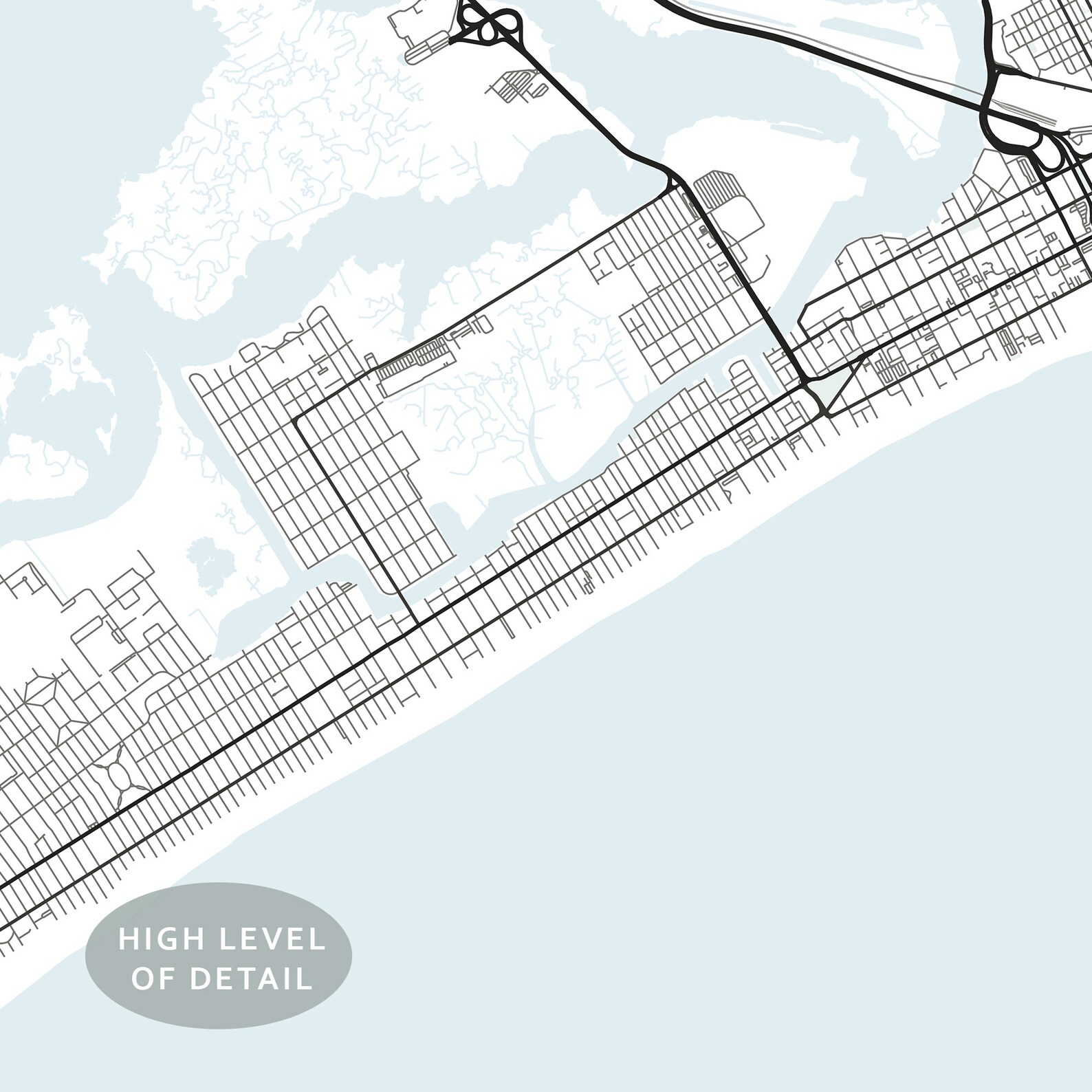 Atlantic City Map Print Map of Atlantic City Atlantic City - Etsy