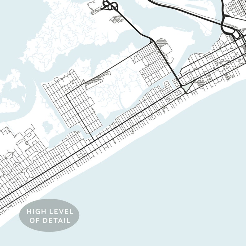 Atlantic City Map Print Map of Atlantic City Atlantic City - Etsy