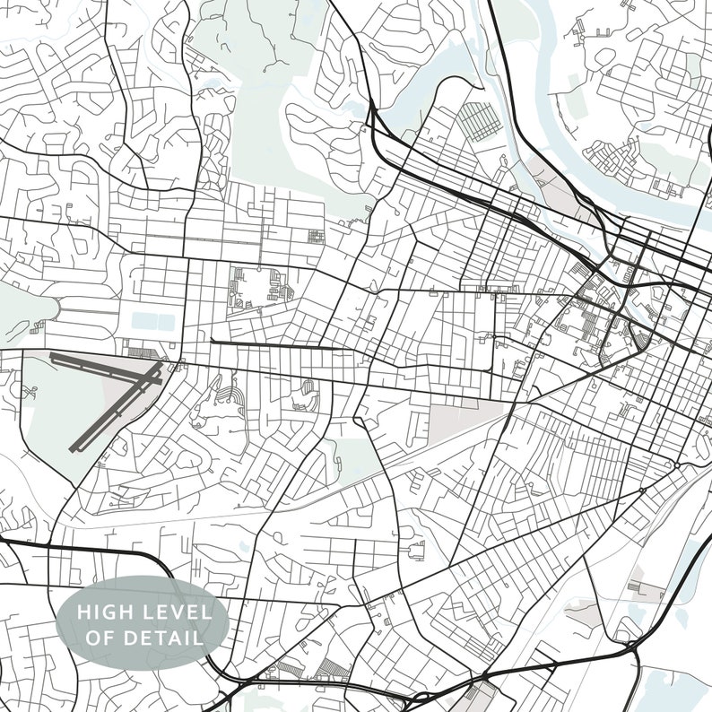 Augusta Map Print Map of Augusta Augusta Georgia City Map - Etsy