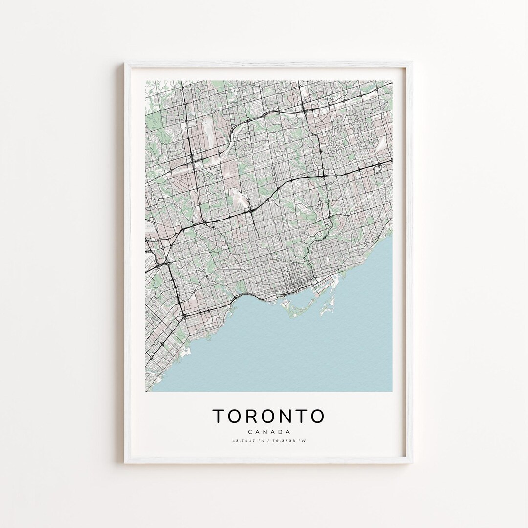 Toronto Canada Map Print – Detailed Street Map Wall Art, Modern City ...