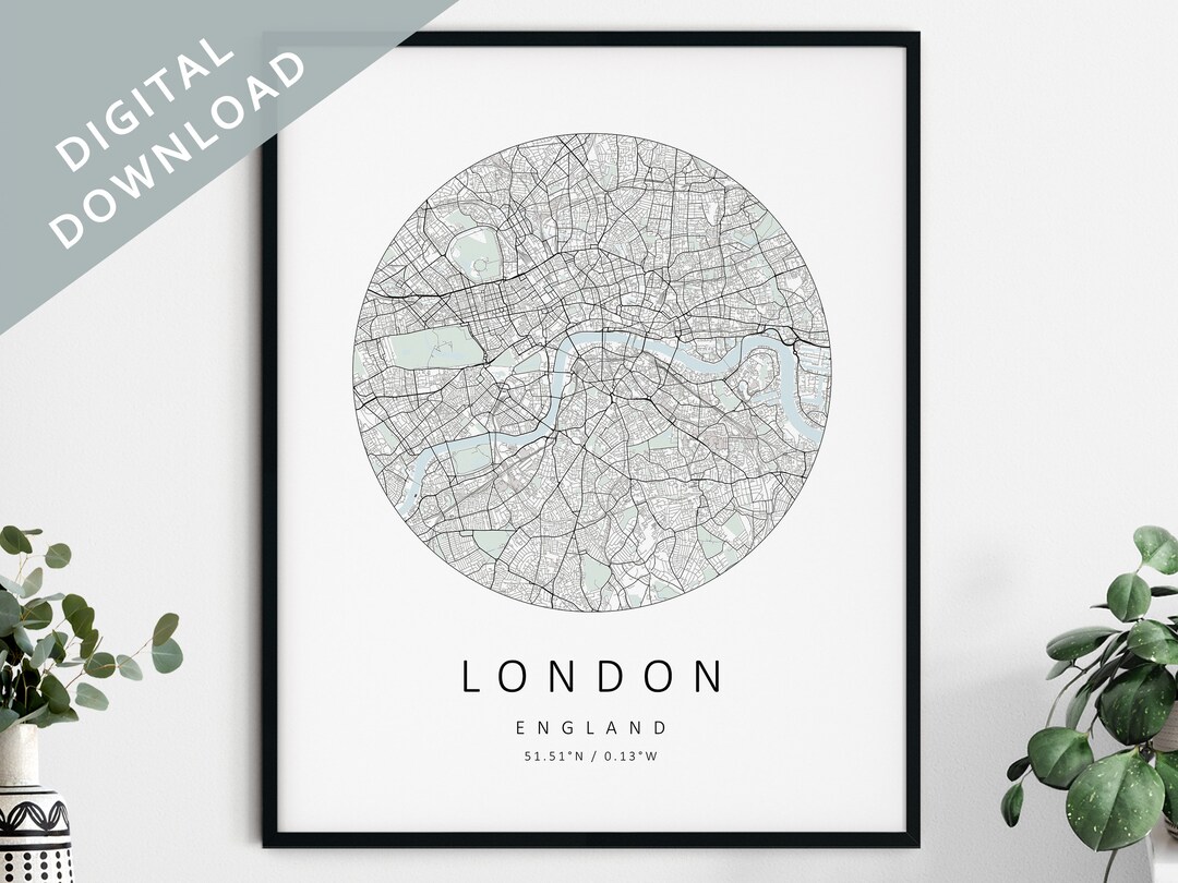 London Map Print Map of London London England City Map Art - Etsy