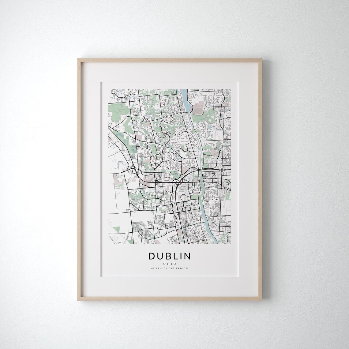 Dublin Ohio Map Print – Detailed Street Map Wall Art, Modern City Map ...