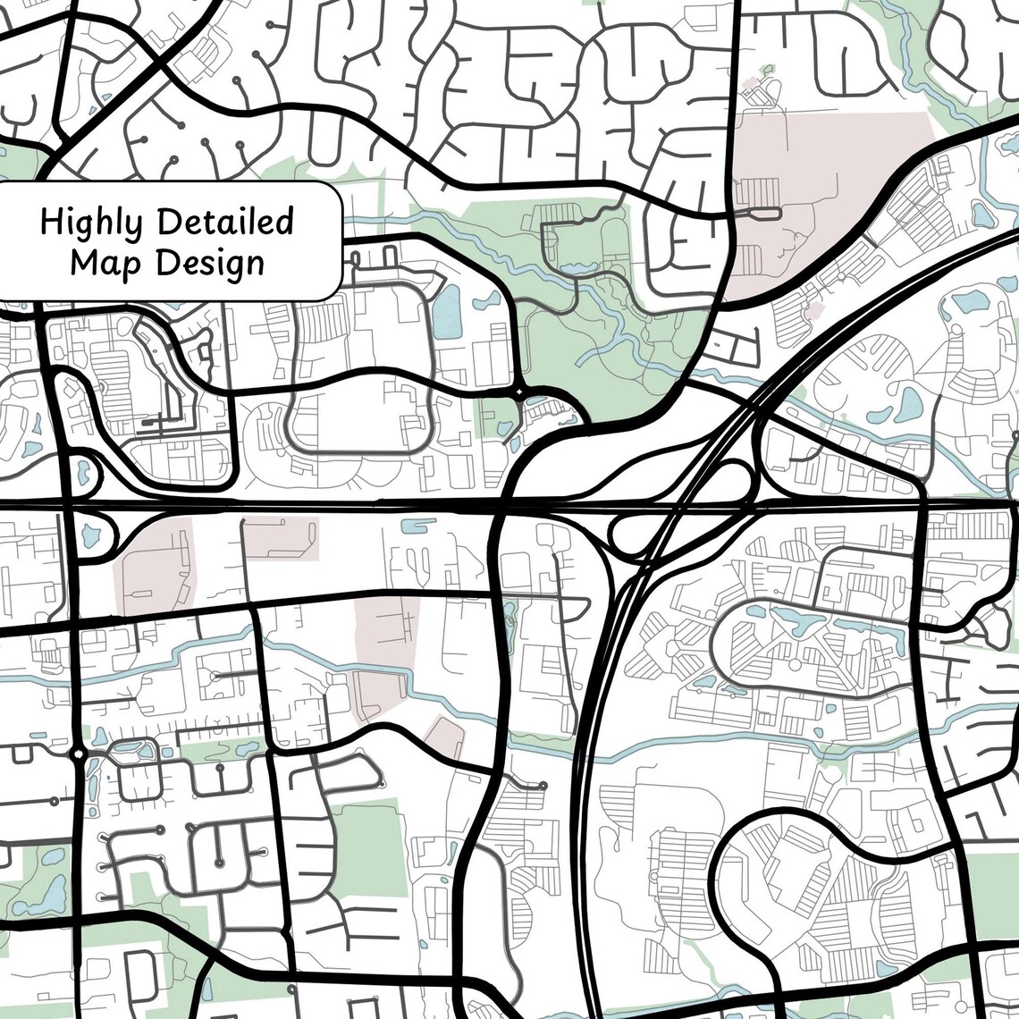 Dublin Ohio Map Print – Detailed Street Map Wall Art, Modern City Map ...