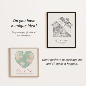 Custom Map Print, Custom City Map, Personalized Print, Travel Map Gift ...