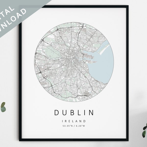 Dublin City Print, Street Map Art - Etsy