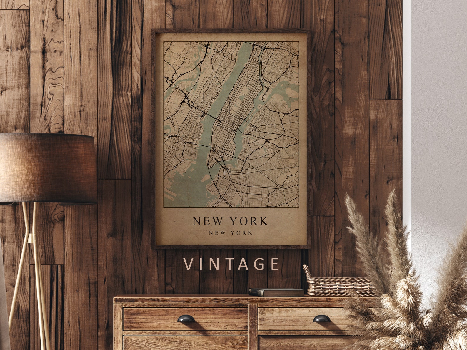 Custom Vintage Map Print: Personalized Location Wall Art (digital or ...