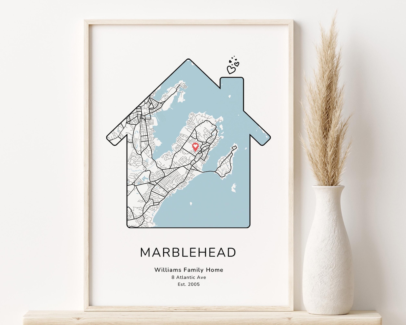 Personalized New Home Map Gift Print for Couples | Our First House Map ...