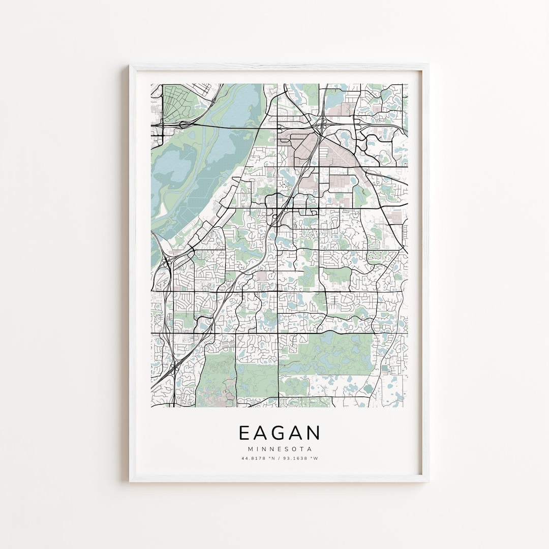 Eagan Minnesota Map Print – Detailed Street Map Wall Art, Modern City ...