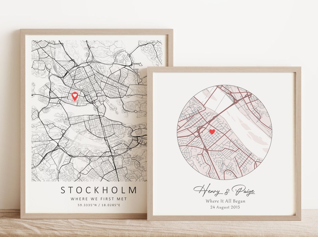 Custom Map | Our First Home Map | Valentines Day Gift for Him ...