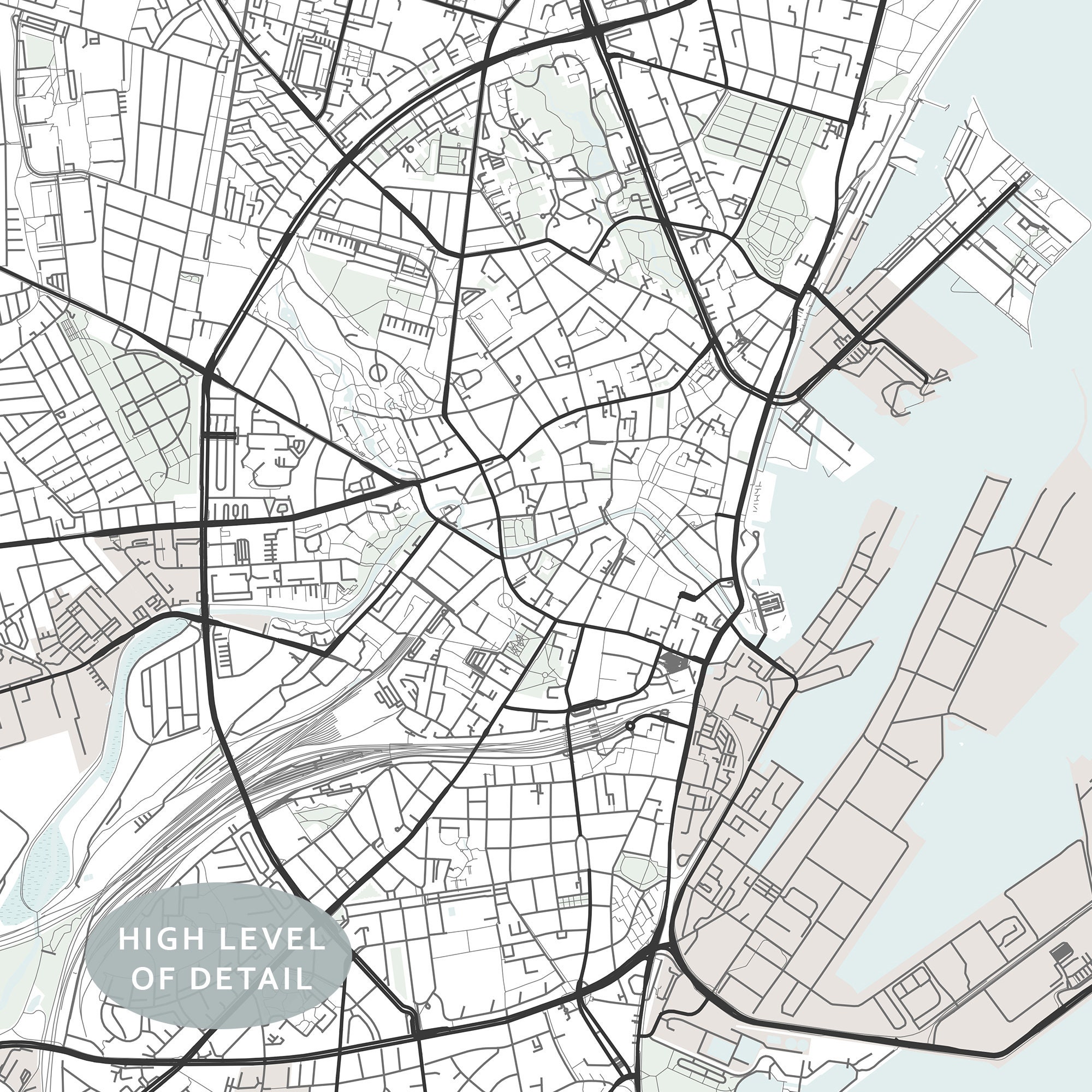 Aarhus Map Print Map of Aarhus Aarhus Denmark City Map Art | Etsy