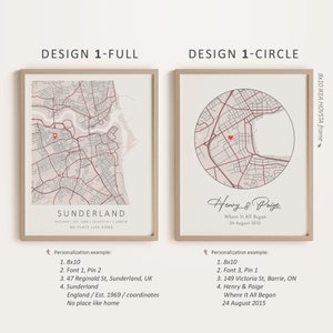 Custom Map Our First Home Map City Map Print Anniversary Gift Custom ...