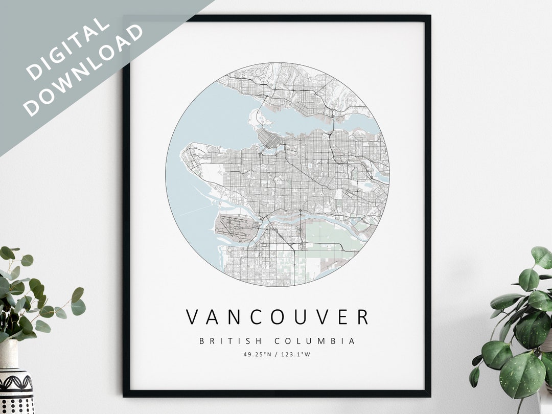 Vancouver Map Print | Map of Vancouver | Vancouver British Columbia ...