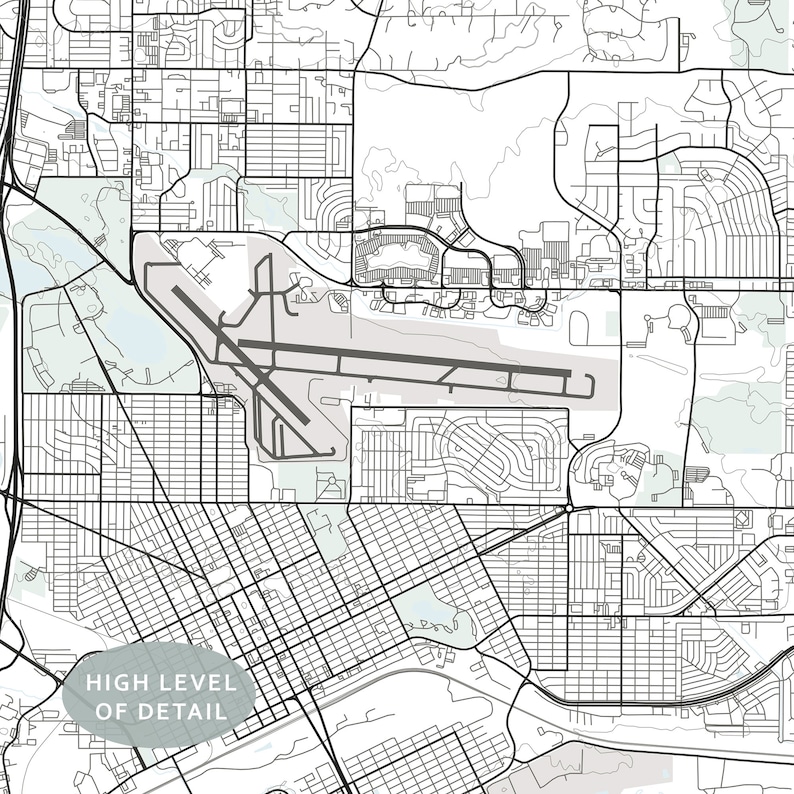Cheyenne Map Print Map of Cheyenne Cheyenne Wyoming City - Etsy