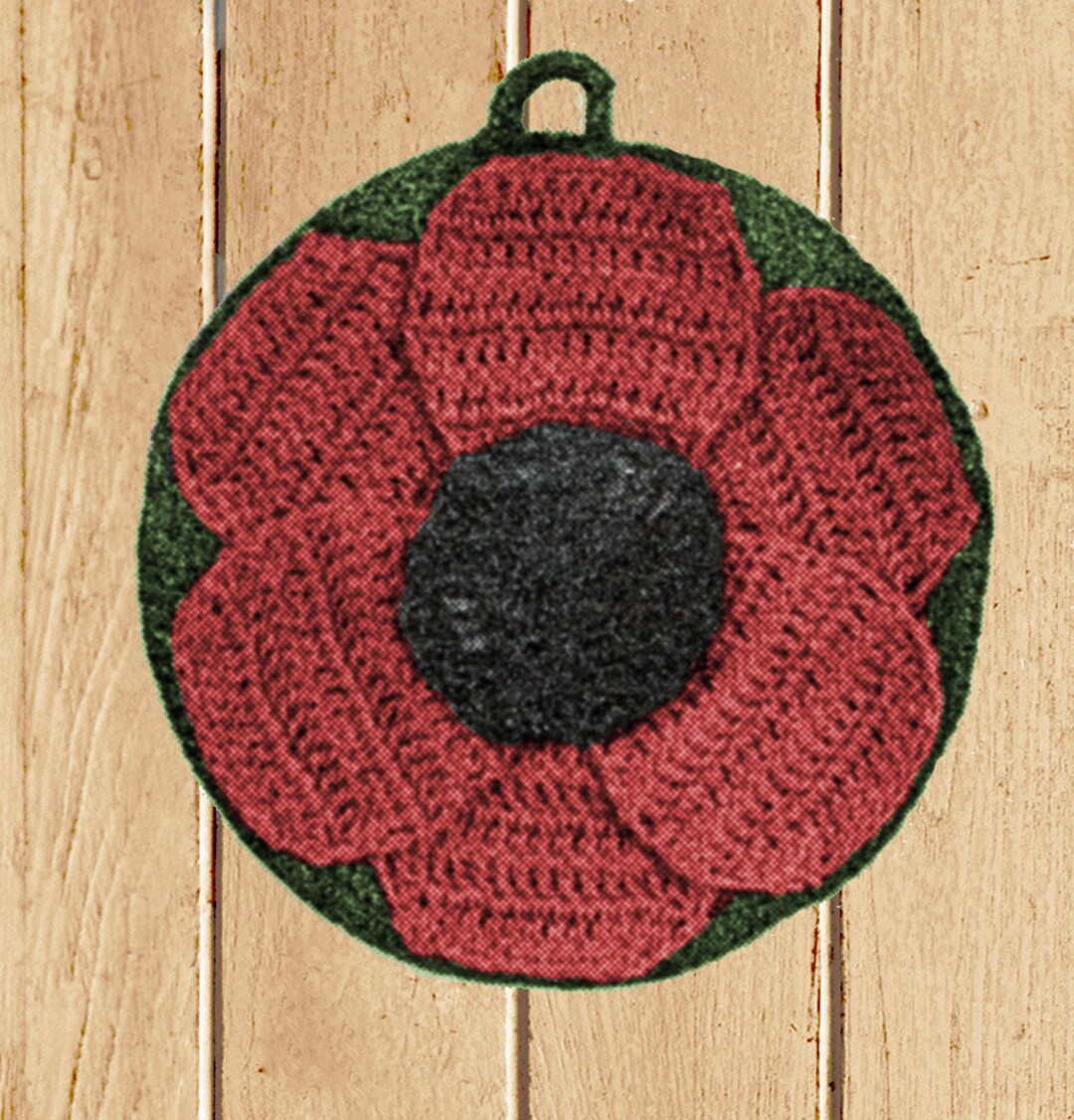 7" Poppy Potholder Crochet Pattern - Crochet Trivet Pattern, Speed Cro ...