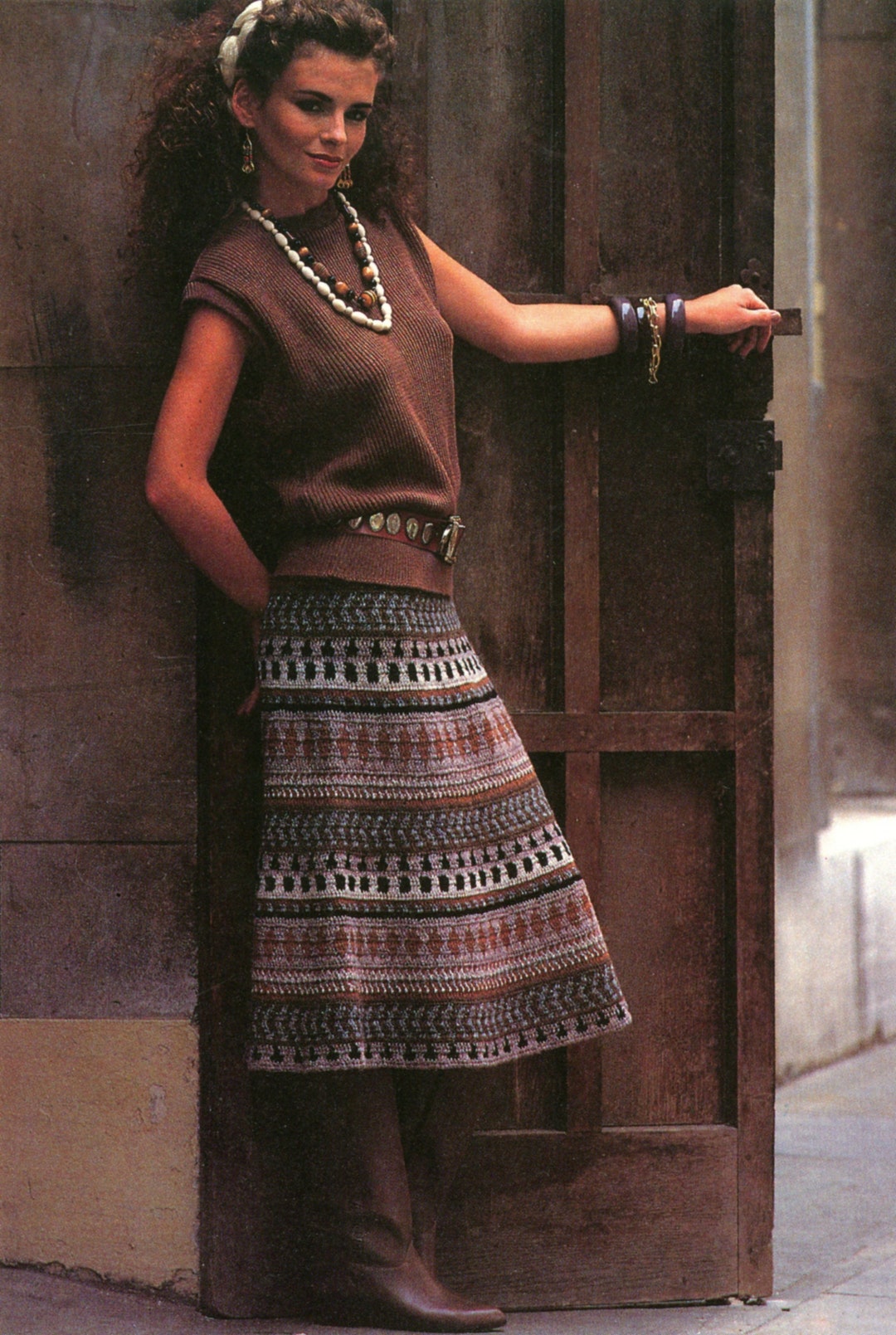 Peruvian Midi Skirt Crochet Pattern - Striped Skirt Pattern, Vintage ...