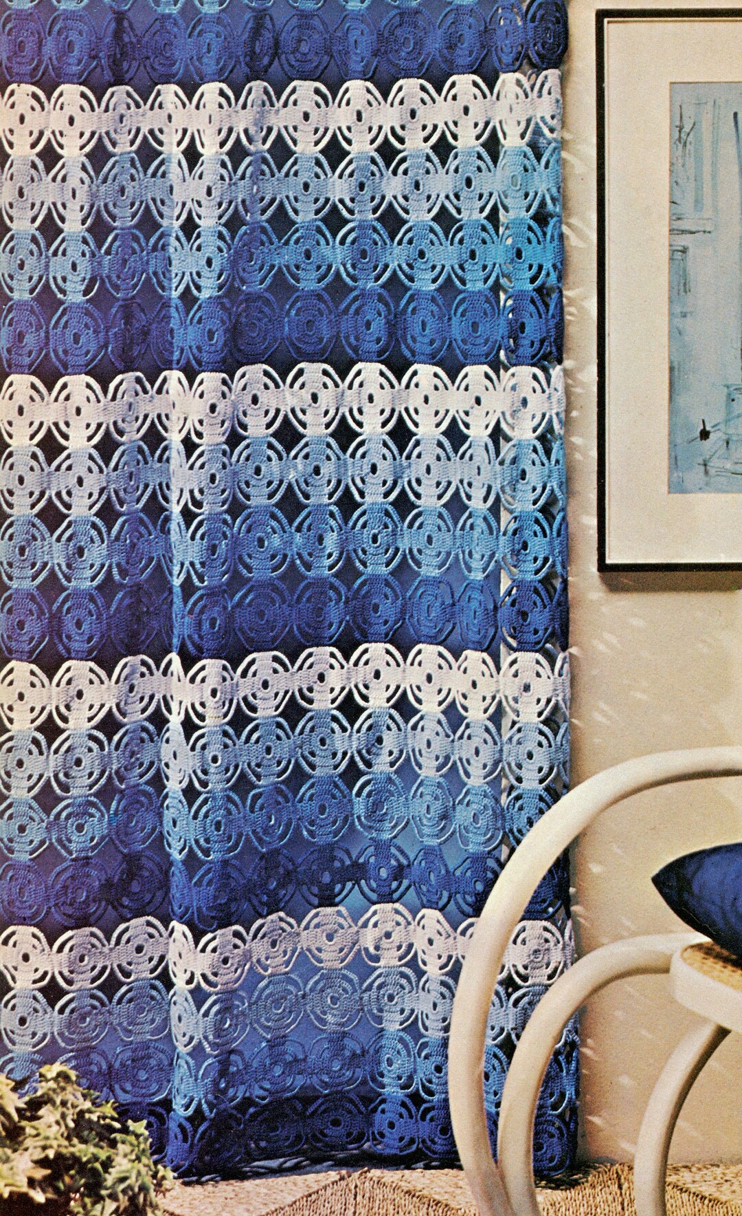 Mod Circular Stripes Curtain Crochet Pattern Crochet Curtain Pattern ...