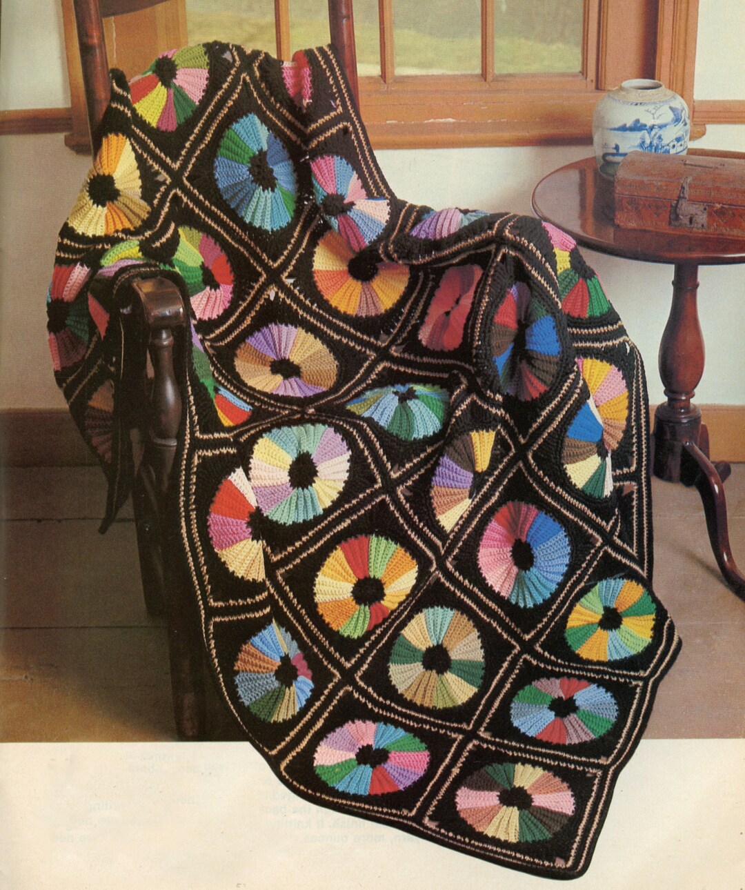 Colour Wheels Afghan Crochet Pattern - Rainbow Color Wheel Afghan Throw ...
