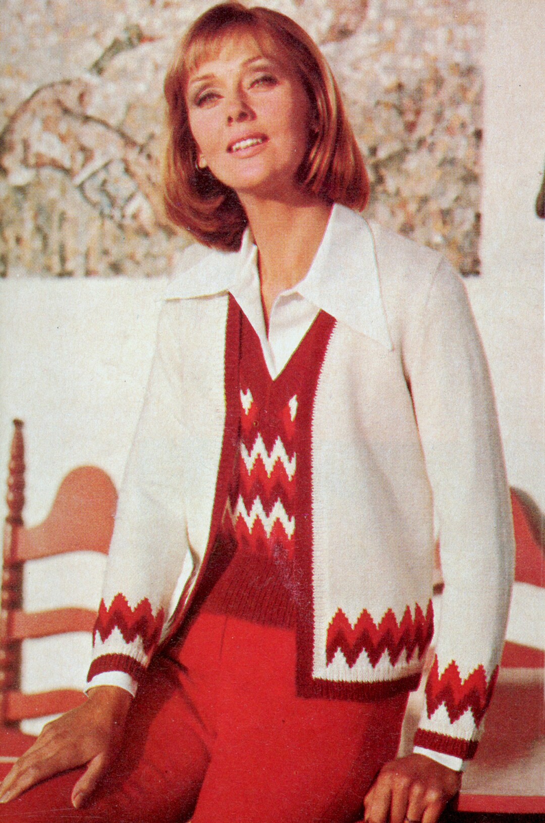 Zig Zag Flames Vest and Cardigan Knitting Pattern Patterned Knitted ...