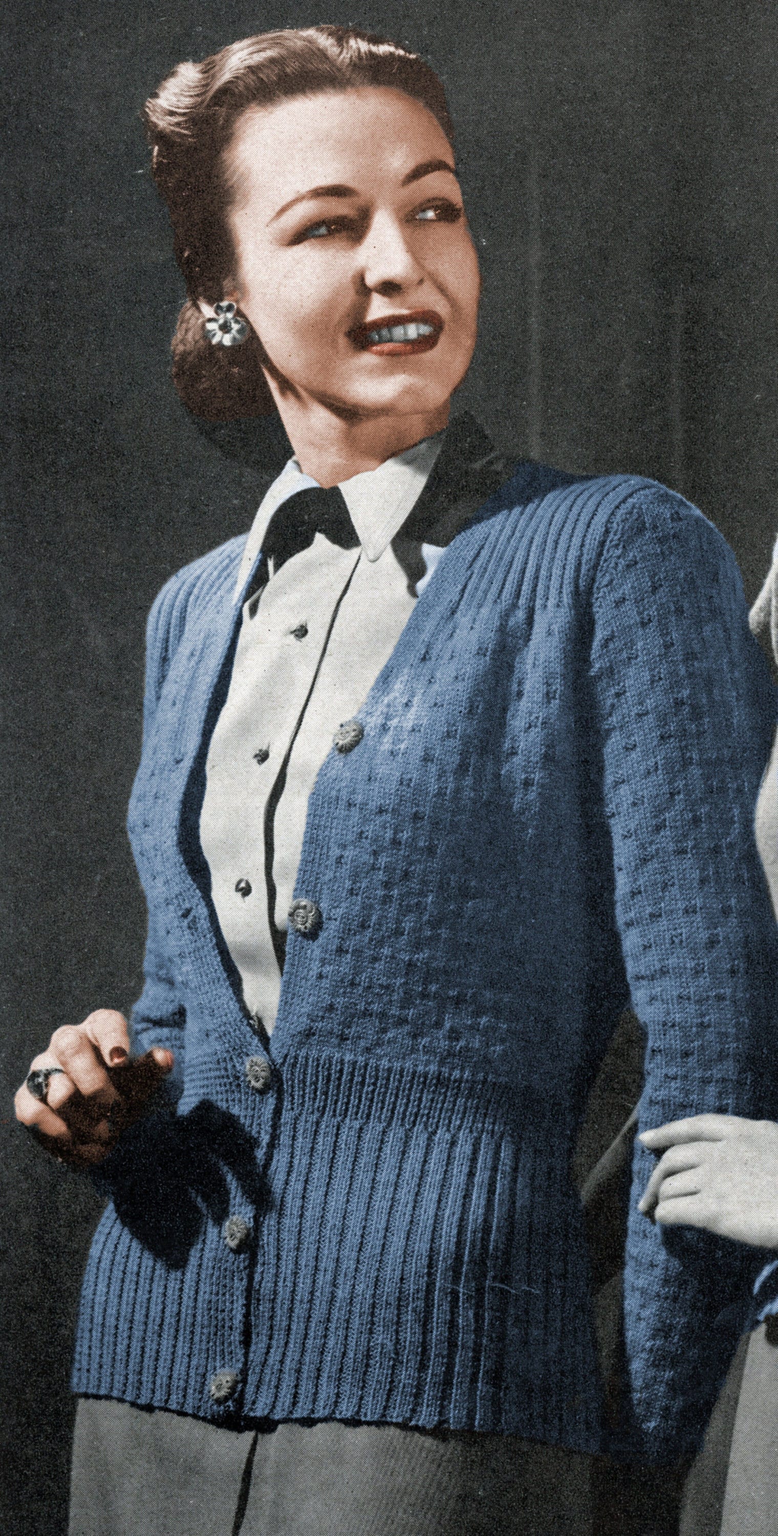 1940s Textured Cardigan Knitting Pattern - 1940's Knitting PDF Pattern ...