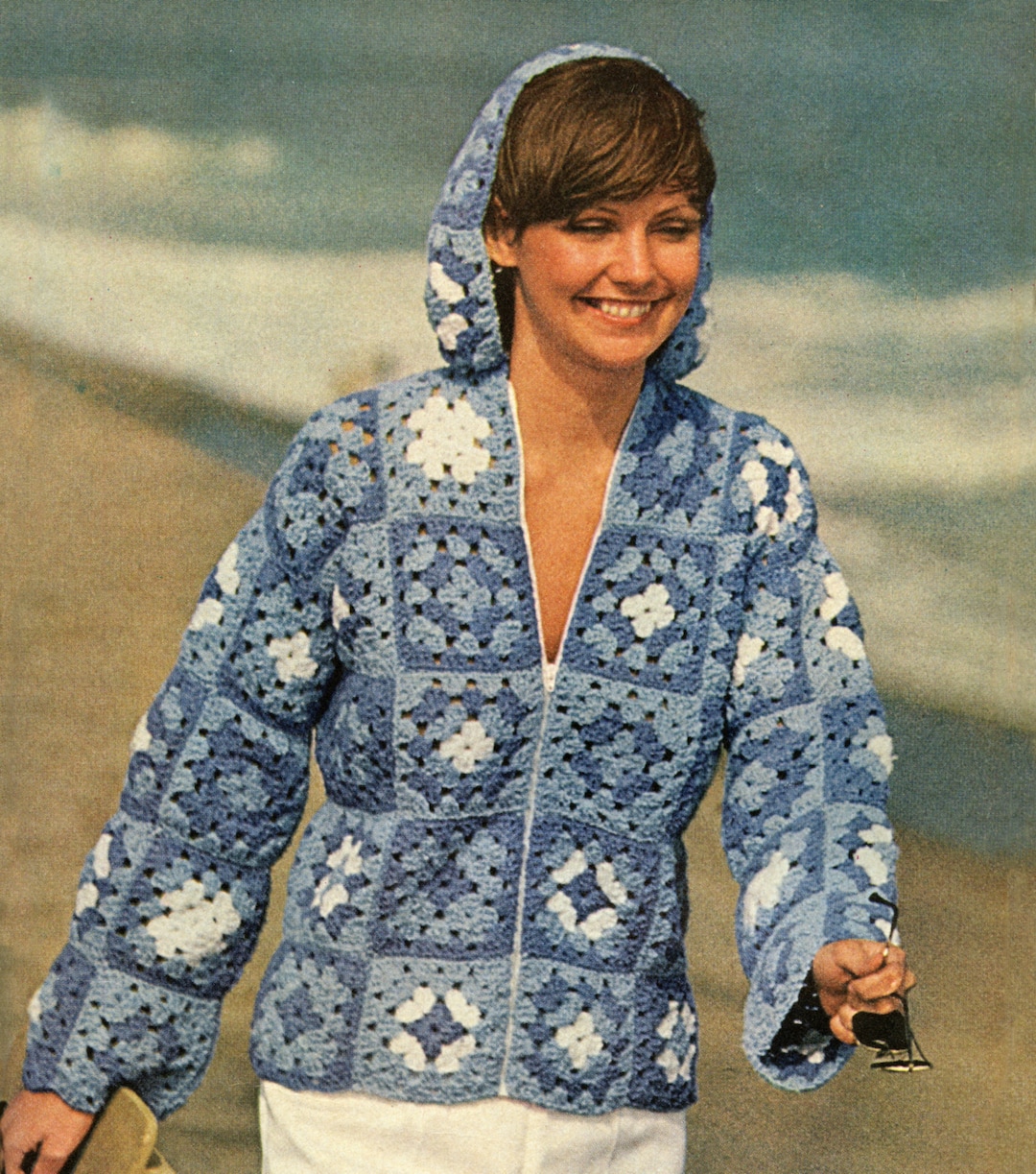 Granny Square Zip Front Hoodie Crochet Pattern - Crochet Hoodie Jacket ...