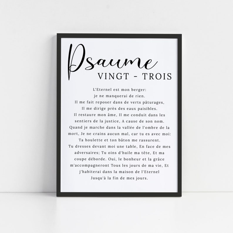 Psaumes 23 Affiche Chrétienne Décoration chrétienne - Etsy France