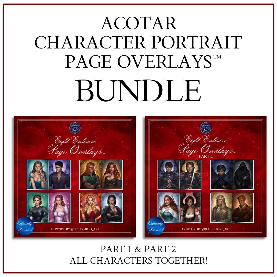 A Court of Thorns and Roses Character Portrait Page Overlays™ Bundle ...
