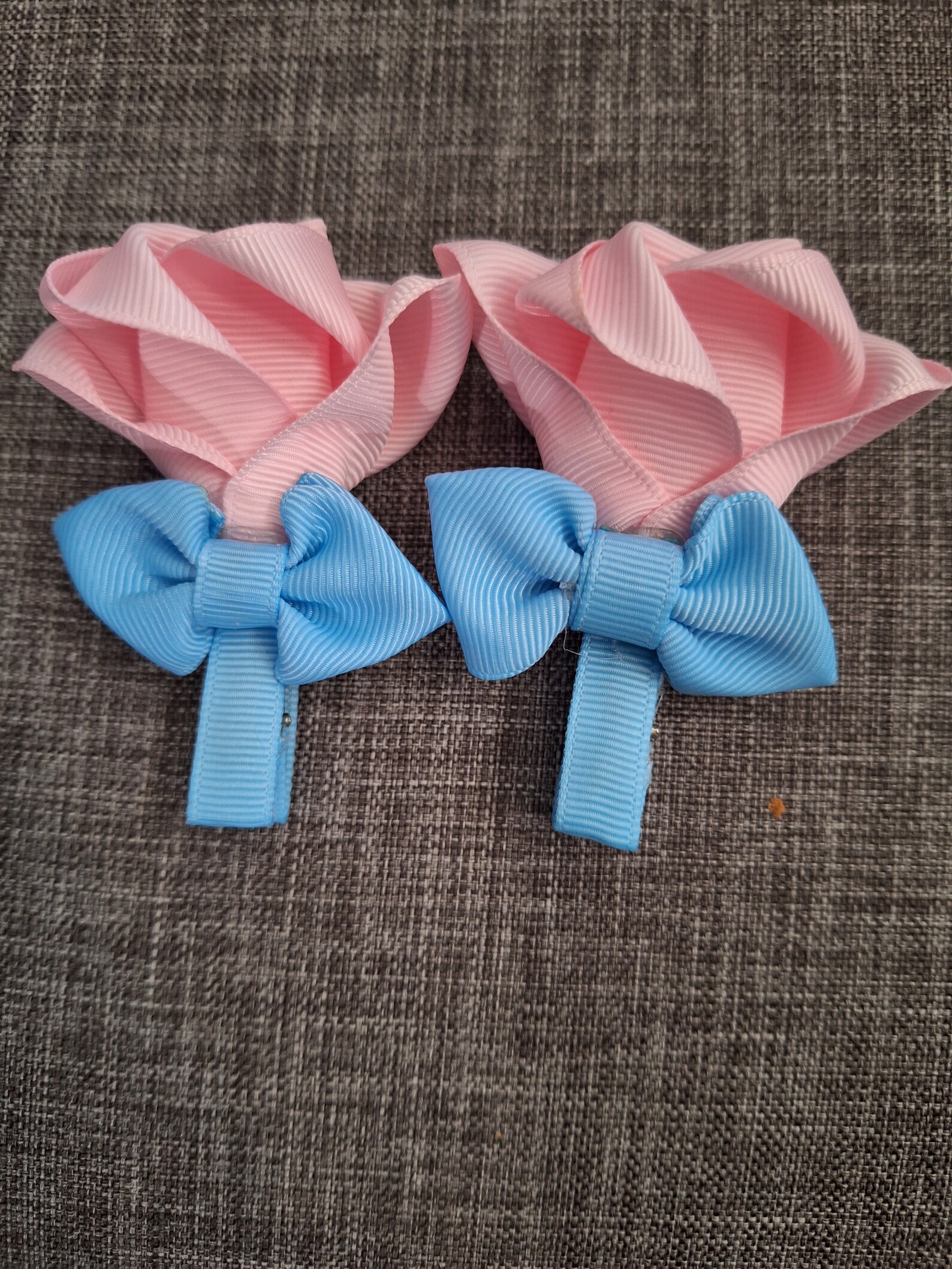 Baby Flowers Bow- Set of 2- Pink Flower Bow- - Etsy