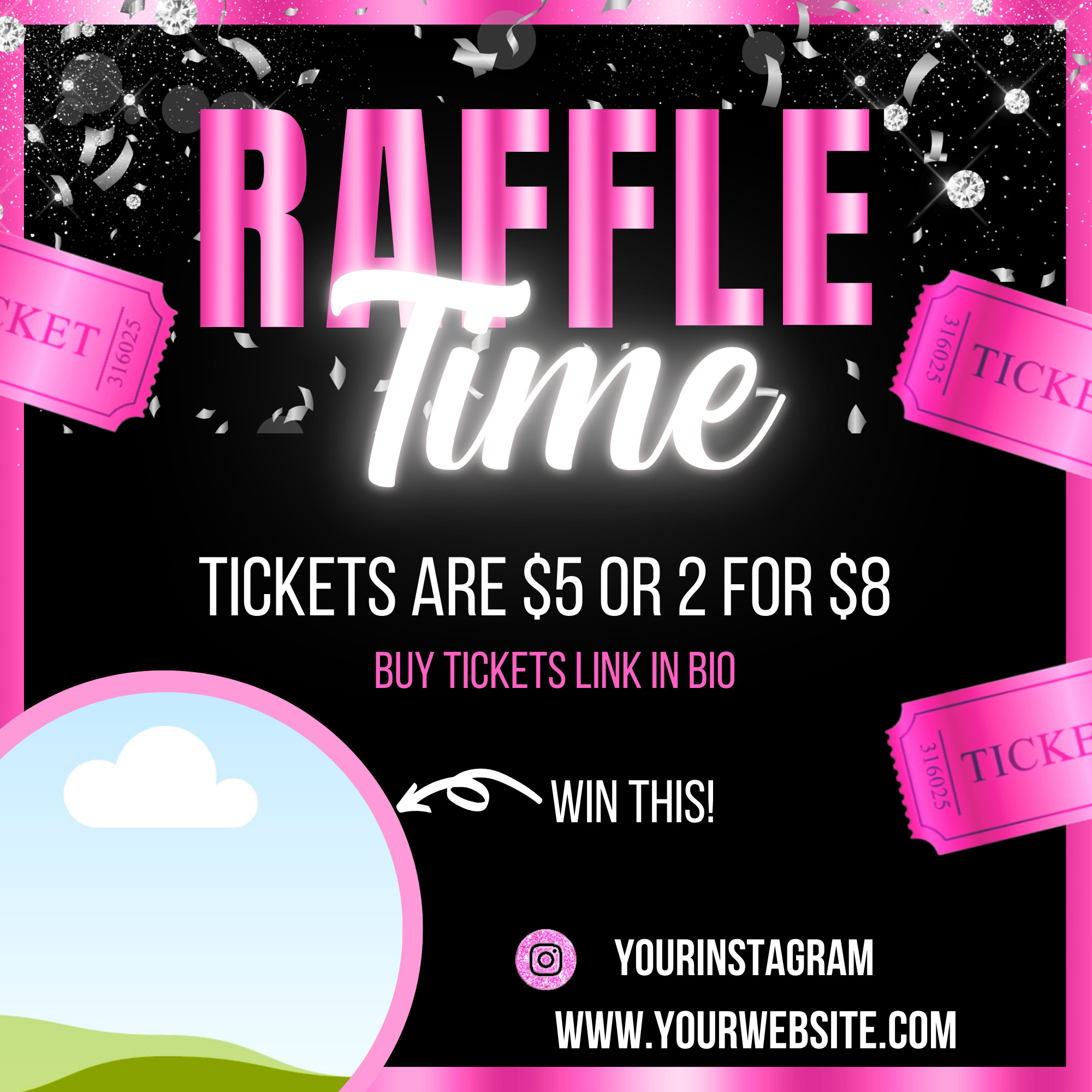 Raffle Flyer, Social Media Flyer, Canva Flyer, Diy Flyer, Raffle ...