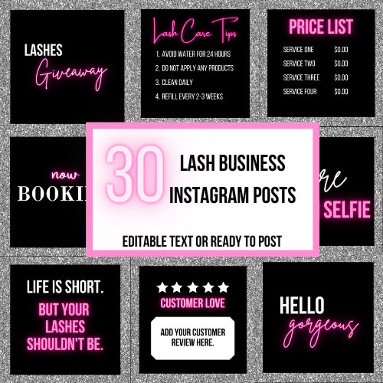 Lash Instagram Posts Lash Instagram Template Lash Social - Etsy