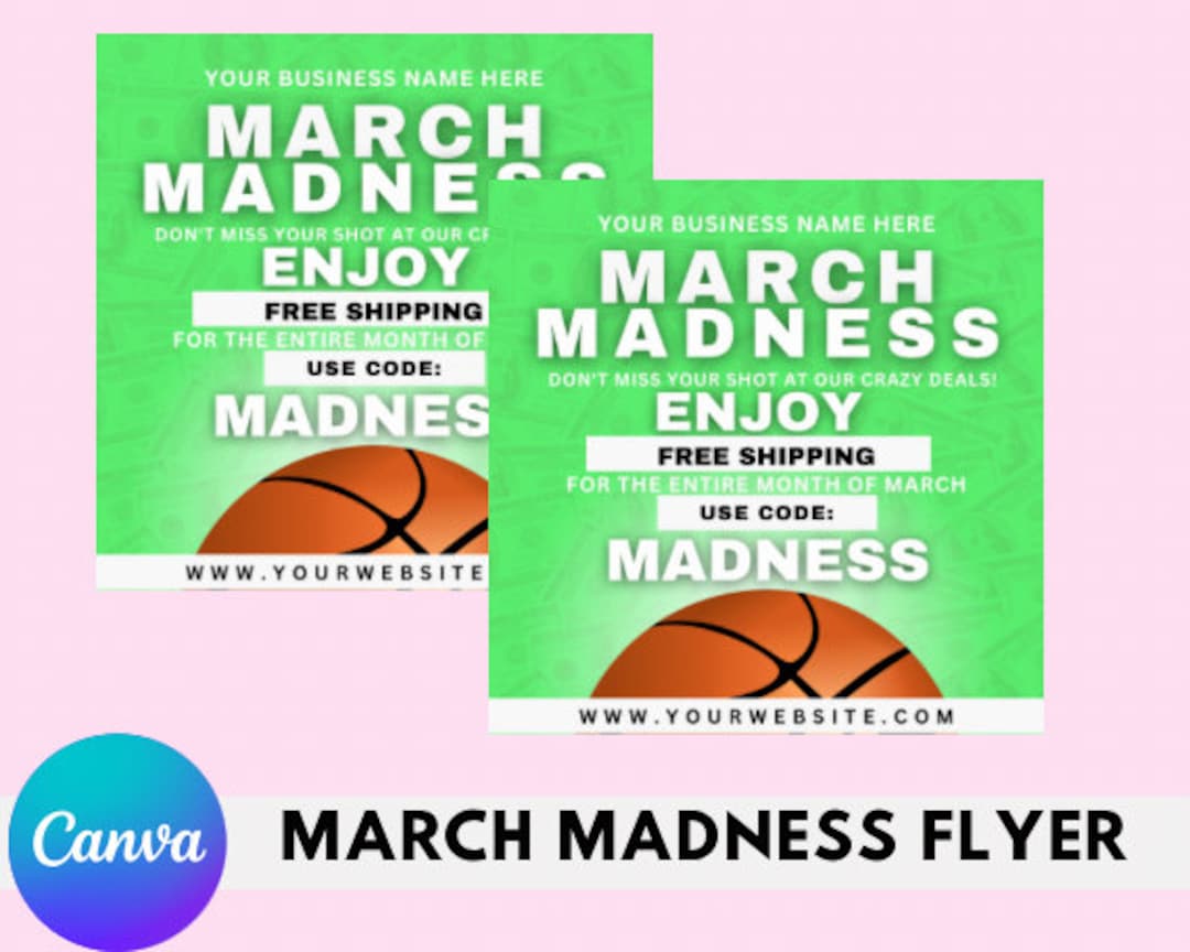 March Madness Flyer, March Madness, Social Media Flyer, Canva Flyer ...