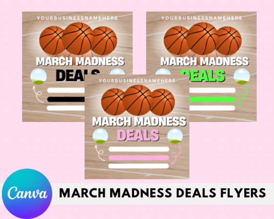 March Madness Deals, Deals Flyer, March Madness Flyer, Editable Flyers ...