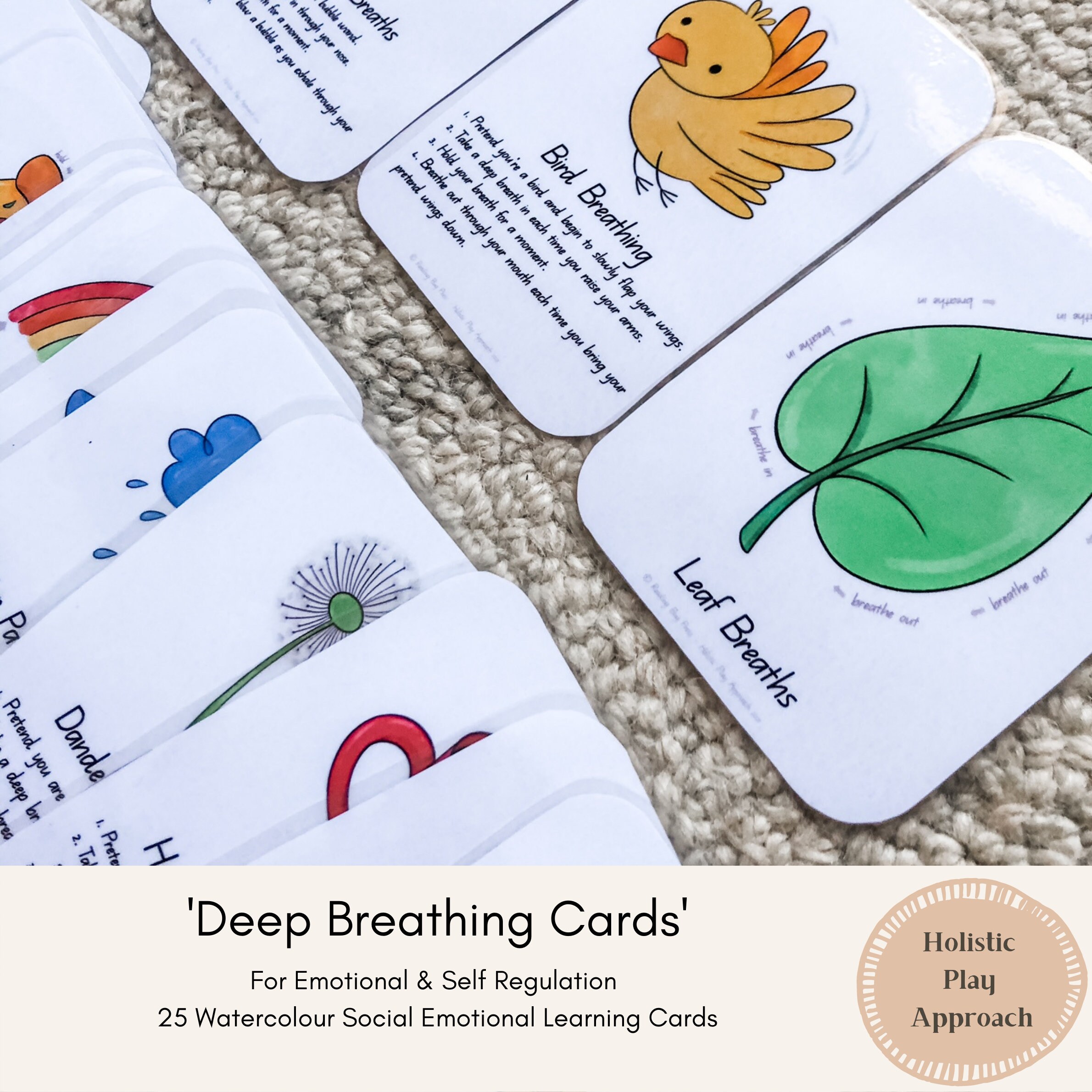 25 Deep Breathing Social Emotional Learning Cards - Etsy