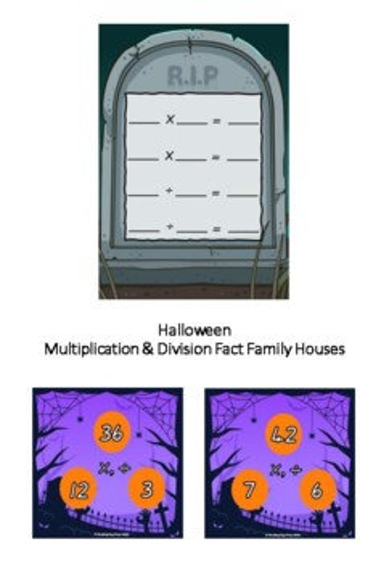 Halloween Themed Fact Families, Rainbow Facts, Timetables Montessori ...