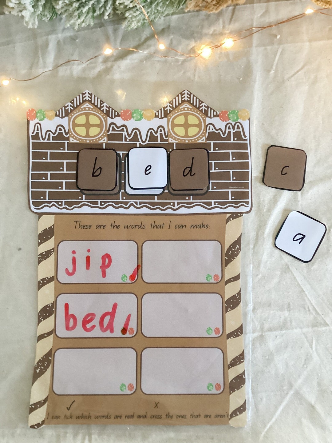 Gingerbread House Cvc Cvcv Spelling Phonics Christmas Themed Activity ...