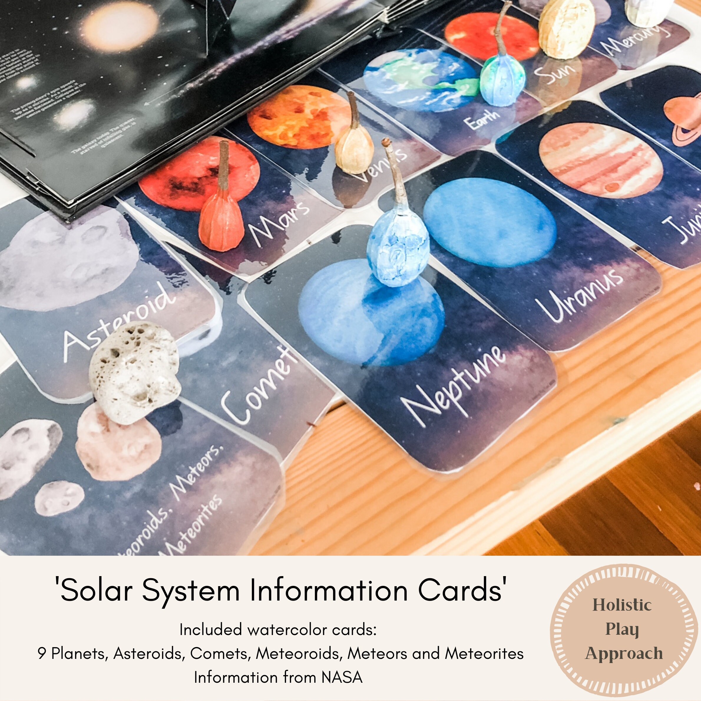 12 Watercolour Solar System Information Cards for Montessori Homeschool ...