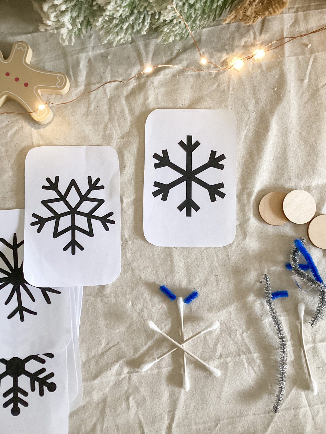 13 Snowflake Outline Silhouette Flashcards for Christmas Winter ...