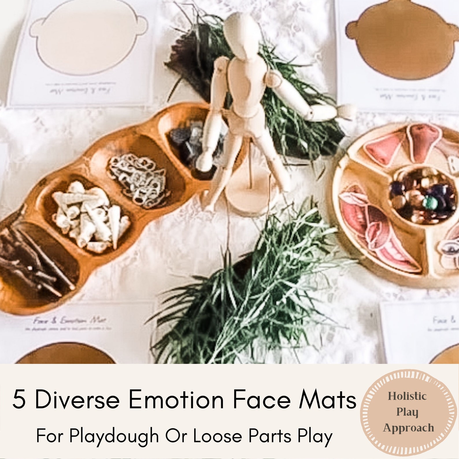 5 Diverse Social Emotional Playdough Face Mats for Fine Motor and ...
