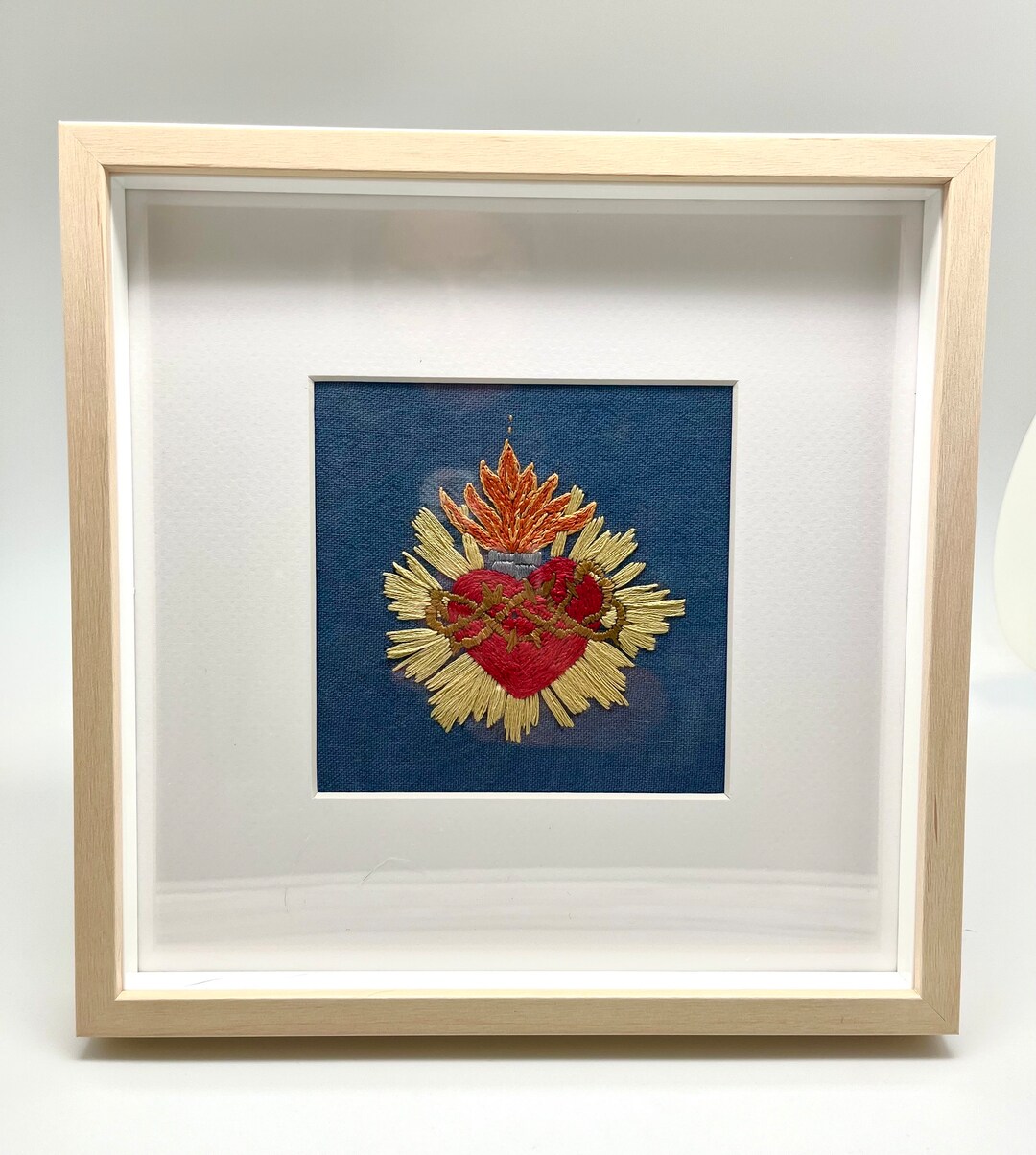8- Embroidered Bleeding Heart Memorial Wall Art - Etsy