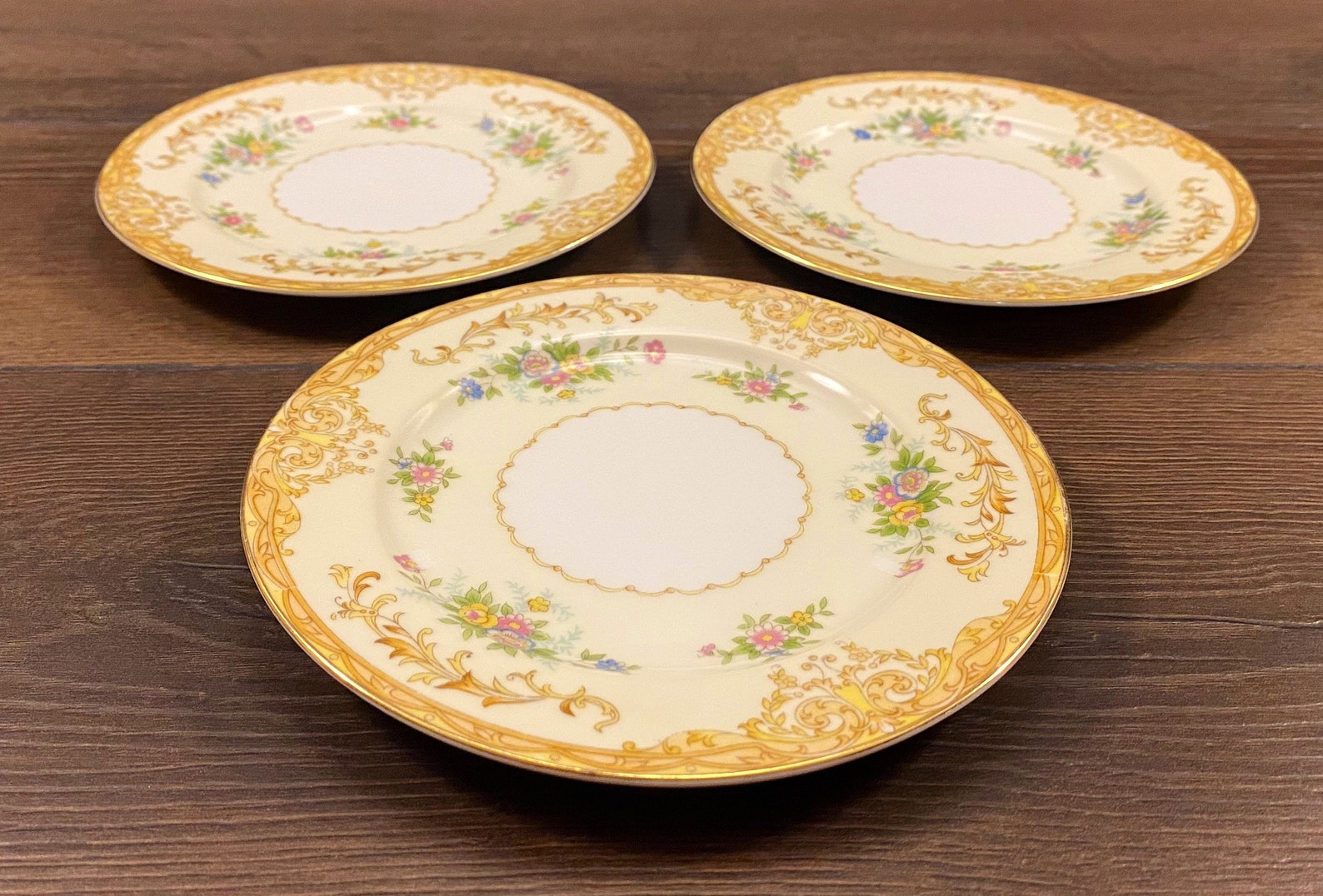 Noritake Leona Bread and Butter Plates, Set of 3, Vintage Fine China ...