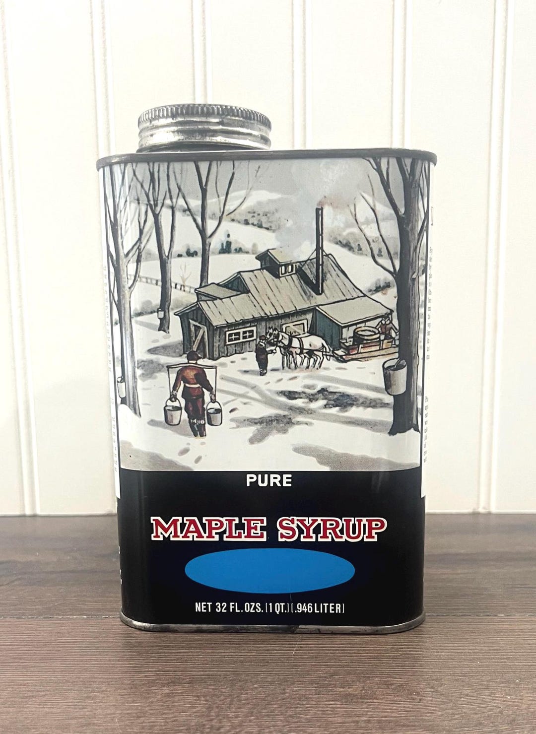Pure Maple Syrup Tin, Vintage Maple Syrup Tin, Farmhouse, Country ...