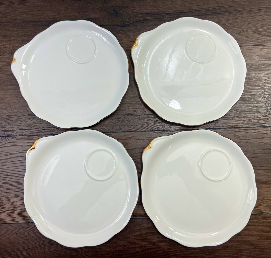 Royal Albert Val D’or Snack and Appetizer Plates, Set of 4, White ...