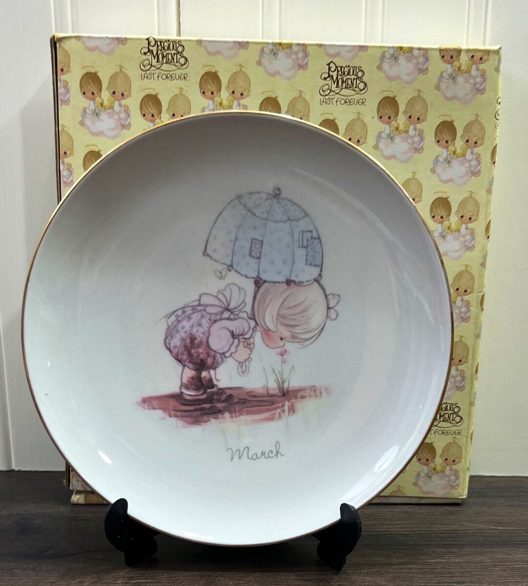 Precious Moments Month Plate, Birth Month Plate, March Birthday, 1983 ...
