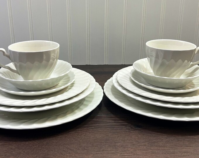 Johnson Brothers Regency Dinnerware Set, 12 Piece Service for 2, Pure ...