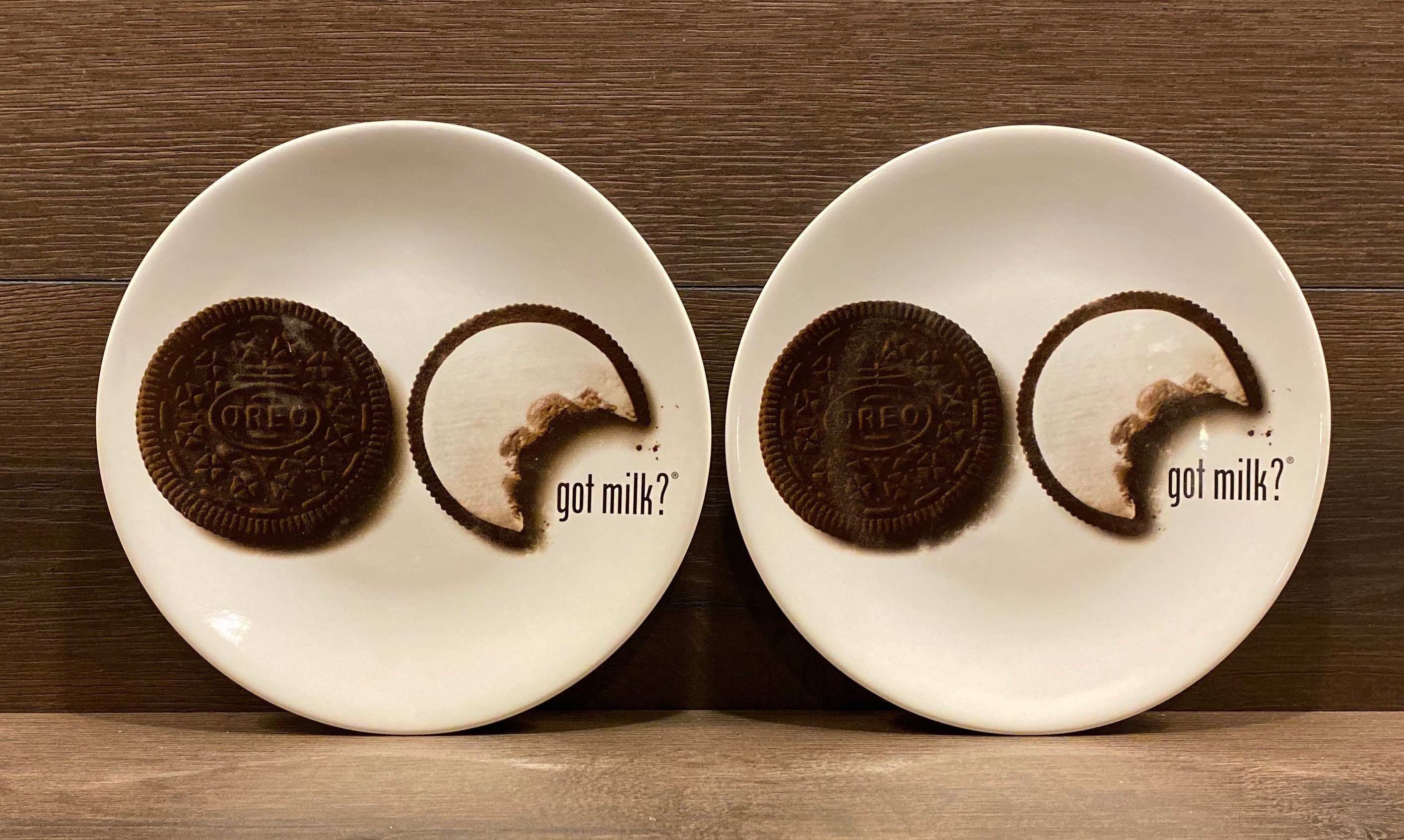 Got Milk Oreo Cookie Plates, Set of 2 Dessert Plates, Made in 1999 by ...