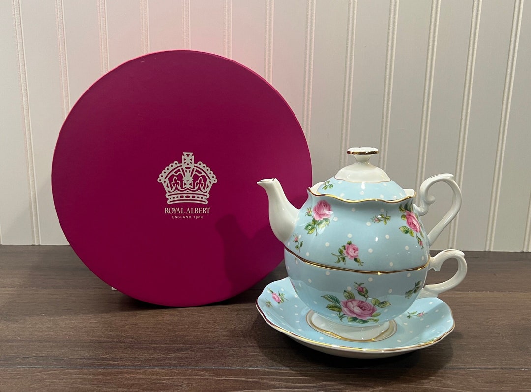 Royal Albert Polka Blue 3 Piece Set Tea for 1 Stacking - Etsy