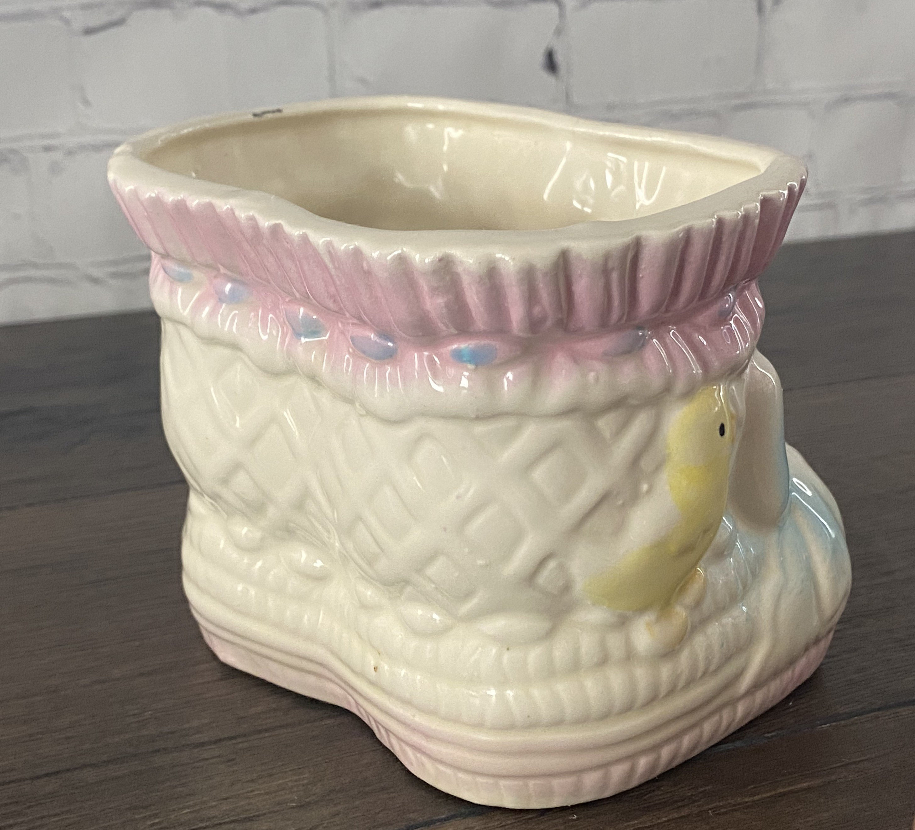 Vintage Baby Booties Planter, Pink and Blue Baby Planter, Baby Shower ...